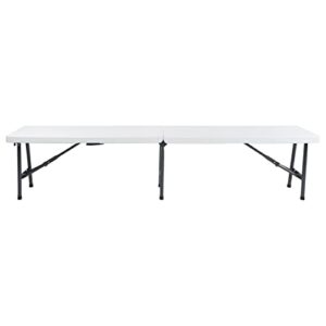 BISupply 6ft Folding Bench Seat - Portable White Bench Outdoor Plastic Bench Seat for Soccer Garden and Camping