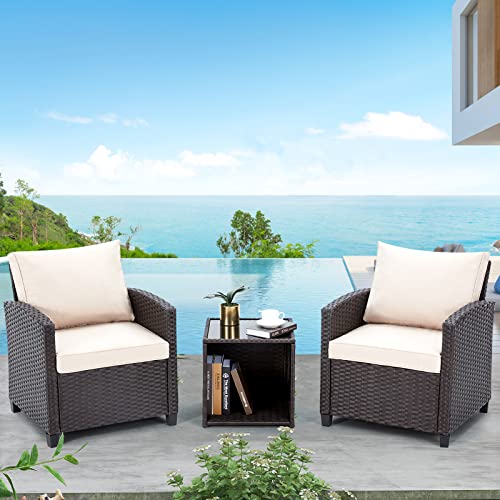 JOMEED 10-Pieces Patio Furniture Sets Rattan Wicker Outdoor Sectional Furniture Set Conversation Sofa Set with Table & Thick Cushion (10-Pieces Beige)