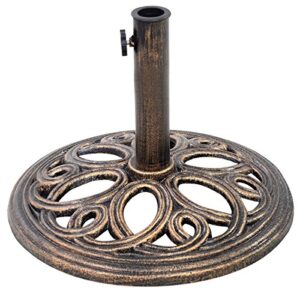 giantex 18″ round umbrella base stand 23lbs cast iron market patio outdoor deck porch lawn garden heavy duty patio umbrella base stand