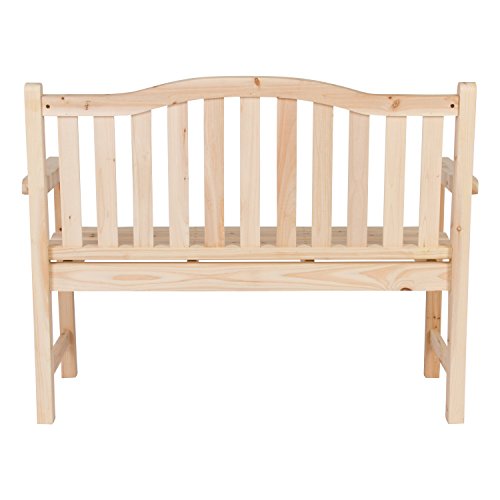 Shine Company 4212N Belfort II Wooden Outdoor Patio Garden Bench, Natural