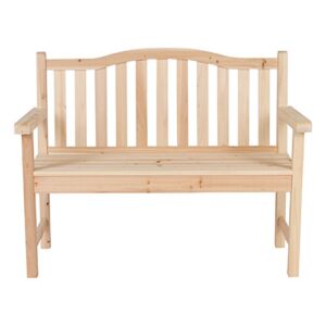 Shine Company 4212N Belfort II Wooden Outdoor Patio Garden Bench, Natural