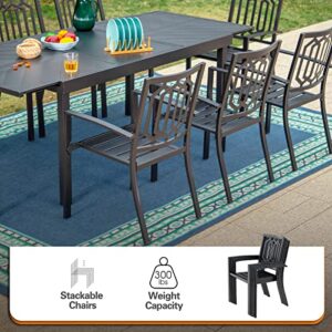 Sophia & William Outdoor Dining Sets for 8 Metal Patio Table Furniture Set 9 Piece with 1 Rectangle Expandable Patio Dining Table and 8 Backyard Garden Outdoor Chairs