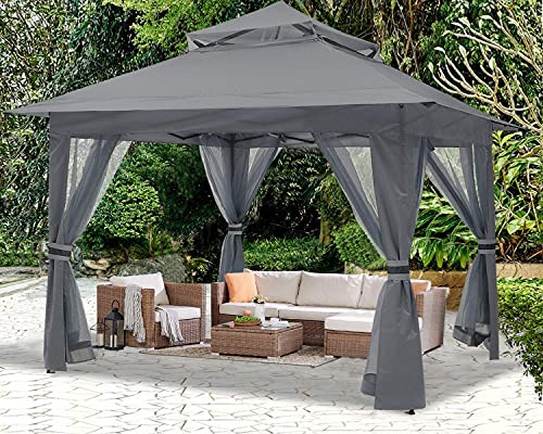 ABCCANOPY Pop Up Gazebo 13x13 - Outdoor Canopy Tent with Mosquito Netting for Patio Garden Backyard(Gray)