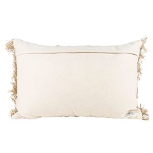 Foreside Home & Garden Tan Middle Striped 14X22 Hand Woven Filled Pillow