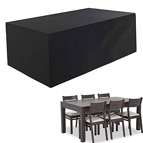 HGPFCB Outdoor Furniture Cover Garden Waterproof Protective Cover Garden Furniture Cover Terrace Furniture Cover Table Cover 420D Oxford Furniture Cover (Black ,Silver ) -220x90x80cm(86x35x31inch)