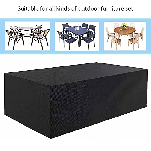 HGPFCB Outdoor Furniture Cover Garden Waterproof Protective Cover Garden Furniture Cover Terrace Furniture Cover Table Cover 420D Oxford Furniture Cover (Black ,Silver ) -220x90x80cm(86x35x31inch)