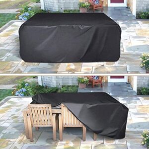 HGPFCB Outdoor Furniture Cover Garden Waterproof Protective Cover Garden Furniture Cover Terrace Furniture Cover Table Cover 420D Oxford Furniture Cover (Black ,Silver ) -220x90x80cm(86x35x31inch)