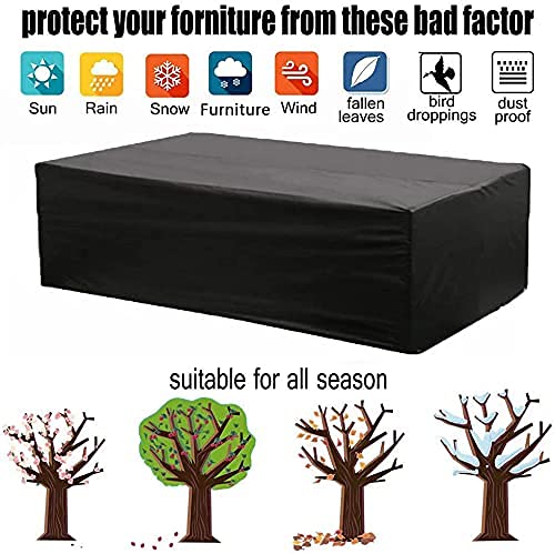 HGPFCB Outdoor Furniture Cover Garden Waterproof Protective Cover Garden Furniture Cover Terrace Furniture Cover Table Cover 420D Oxford Furniture Cover (Black ,Silver ) -220x90x80cm(86x35x31inch)