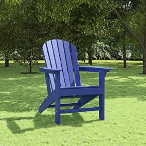 A-ECO LIVING Adirondack Chair, Patio Seating Outdoor Chair, HDPE All-Weather Lifetime Outside Furniture for Patio, Garden, Fire Pit, Deck, Porch, Poolside, Balcony, Beach, Yard, Lawn, Navy