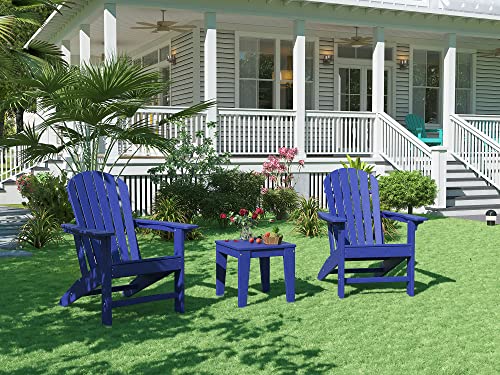 A-ECO LIVING Adirondack Chair, Patio Seating Outdoor Chair, HDPE All-Weather Lifetime Outside Furniture for Patio, Garden, Fire Pit, Deck, Porch, Poolside, Balcony, Beach, Yard, Lawn, Navy