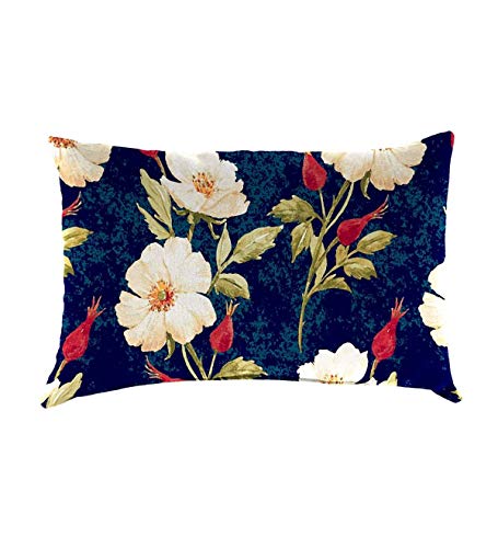 Plow & Hearth Polyester Classic Lumbar Pillow - 19 x 12 x 5.5 Rose Garden