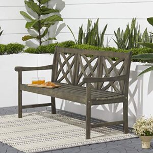 Vifah Renaissance Outdoor Patio 5-Foot Hand-Scraped Wood Garden Bench