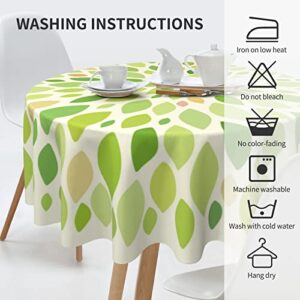 Round Tablecloth 60 Inch Spring Boho Leaves Decorative Table Cloth with Dust-Proof Wrinkle Stain-Resistant Tablecloths Decor for Home Kitchen Dining Picnic Party Indoor Outdoor