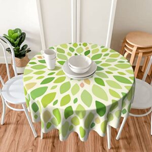 Round Tablecloth 60 Inch Spring Boho Leaves Decorative Table Cloth with Dust-Proof Wrinkle Stain-Resistant Tablecloths Decor for Home Kitchen Dining Picnic Party Indoor Outdoor