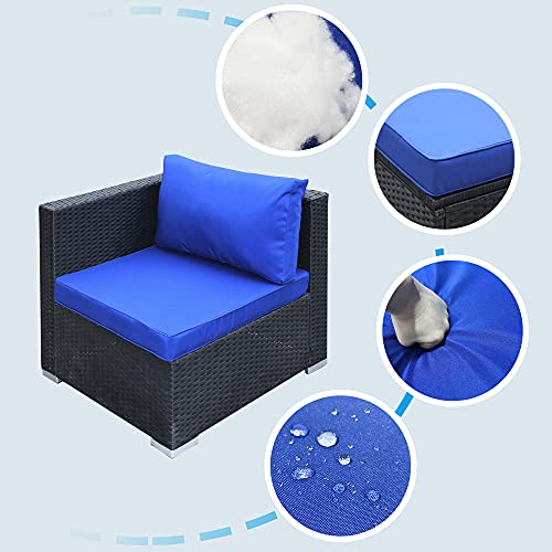 5 Piece Patio Furniture Set,Patio Conversation Sets,Wicker Patio Furniture Sets,PE Rattan Outdoor Furniture,Outdoor Sectional Sofa Set,Backyard Deck Furniture Sets