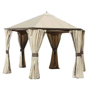 garden winds go hexagonal gazebo replacement canopy top cover – riplock 350