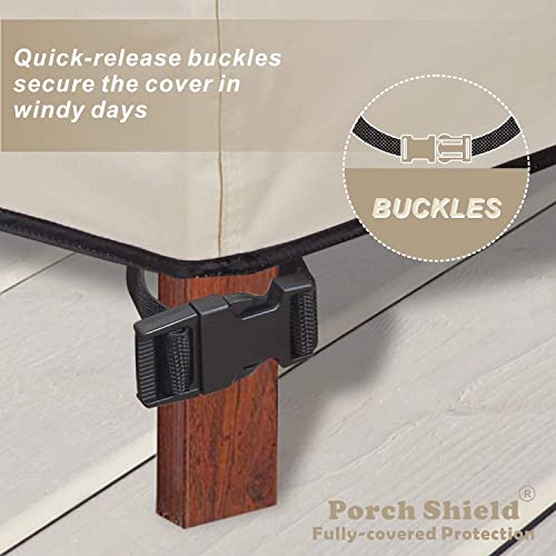 Porch Shield Patio Furniture Cover - Square Table Cover 84 x 84 inch Bundles with Outdoor Chair Cover 34W x 37D x 36H inch - 2 Pack