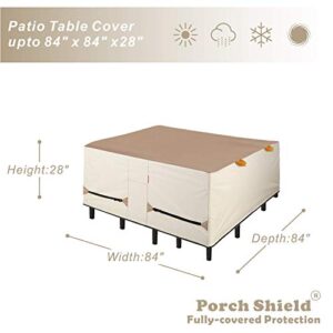 Porch Shield Patio Furniture Cover - Square Table Cover 84 x 84 inch Bundles with Outdoor Chair Cover 34W x 37D x 36H inch - 2 Pack