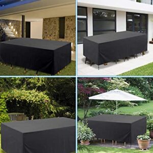 SOUKAHU Patio Furniture Set Cover Outdoor Sectional Sofa Set Covers, Outside Table Cover Waterproof Rectangle, Waterproof Patio Table and Chair Cover 83.5× 52× 29Inch