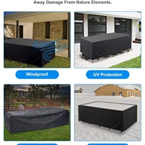 SOUKAHU Patio Furniture Set Cover Outdoor Sectional Sofa Set Covers, Outside Table Cover Waterproof Rectangle, Waterproof Patio Table and Chair Cover 83.5× 52× 29Inch