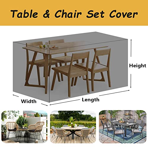 YWBXSHKD 420d Heavy Duty Waterproof Rattan Cube Set Cover with PVC Lining 55x39x29in, Patio Furniture Cover, Designed to Fit Rattan Garden Furniture Cube Set for All Year Round Protection