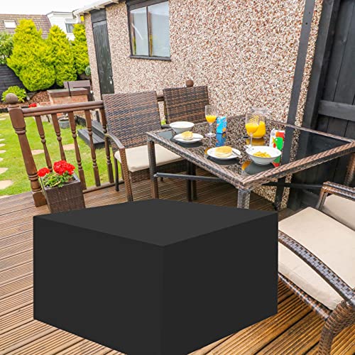 YWBXSHKD 420d Heavy Duty Waterproof Rattan Cube Set Cover with PVC Lining 55x39x29in, Patio Furniture Cover, Designed to Fit Rattan Garden Furniture Cube Set for All Year Round Protection