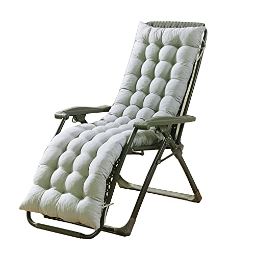 LUYAJYI Patio Lounger Cushion Indoor/Outdoor Lounger Cushion with Laces Recliner Bench Cushion for Non-Slip Garden Furniture, 19X63INCH Gray 19X63X3INCH