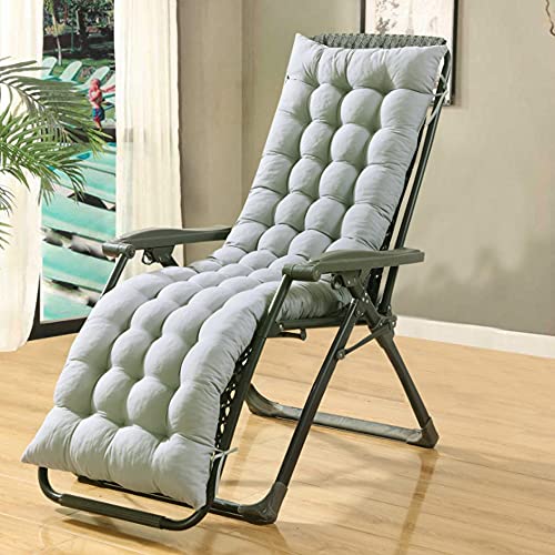 LUYAJYI Patio Lounger Cushion Indoor/Outdoor Lounger Cushion with Laces Recliner Bench Cushion for Non-Slip Garden Furniture, 19X63INCH Gray 19X63X3INCH