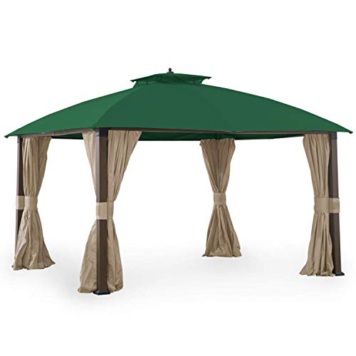 Garden Winds Replacement Canopy Top Cover for Broyhill Eagle Brooke Ashford Asheville Gazebo - Riplock 350 - Green - Will FIT These Models ONLY: A101007600, A101007603, A101007604