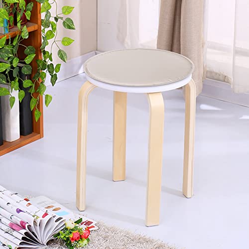 Round Garden Chair Pads Seat Cushion for Outdoor Bistros Stool Patio Dining Room Wiggle Seat Cushion (Beige, 30X30CM)