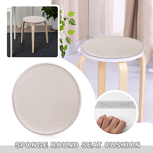 Round Garden Chair Pads Seat Cushion for Outdoor Bistros Stool Patio Dining Room Wiggle Seat Cushion (Beige, 30X30CM)