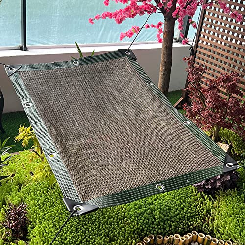 Zlovne Shade Cloth Shade Mesh Tarp,90% Uv Resistant Breathable Shade Net,Brown Shade Netting for Outdoors,Gardens Terrace Courtyard Balcony Car,Insulation Anti-Aging Shade Fabric (6.5ftx6.5ft)