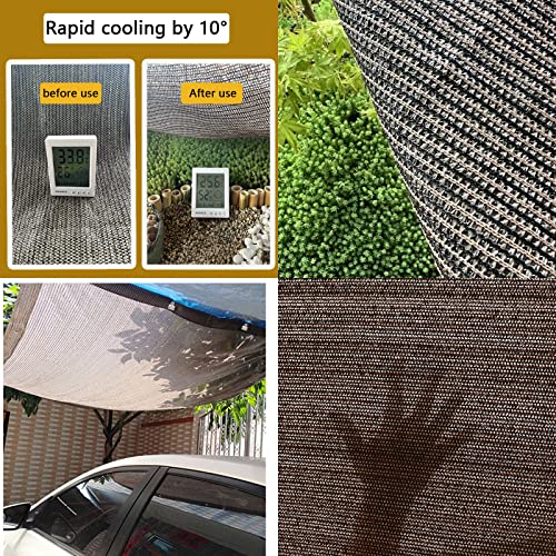 Zlovne Shade Cloth Shade Mesh Tarp,90% Uv Resistant Breathable Shade Net,Brown Shade Netting for Outdoors,Gardens Terrace Courtyard Balcony Car,Insulation Anti-Aging Shade Fabric (6.5ftx6.5ft)