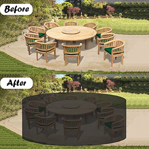 XYXH Round Patio Furniture Cover Waterproof 40" D x 20" H, Garden Furniture Covers, Outdoor Table Chair Covers, Tear Resistant Durable Oxford Fabric Sun Protection