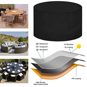 XYXH Round Patio Furniture Cover Waterproof 40" D x 20" H, Garden Furniture Covers, Outdoor Table Chair Covers, Tear Resistant Durable Oxford Fabric Sun Protection