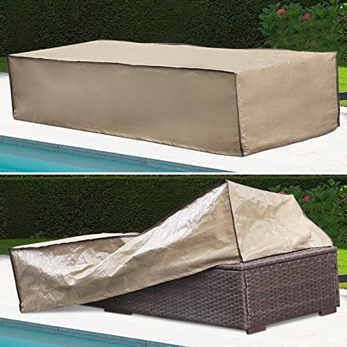 Verano Garden Patio Furniture Covers ， Waterproof Outdoor Couch Cover ， Polyester Dust-Resistant,Beige (Middle(79" L x 27" W x 16" H))