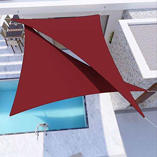 Windscreen4less Right Triangle Red 16'x16'x22.6' Terylene Waterproof Sun Shade Sail UV Sesistant Canopy Awning Shelter Fabric for Patio Yard Lawn Garden Outdoor Activities - Customized Sizes