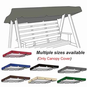 QYCSL Patio Swing Canopy Cover 2 Or 3 Seater Sizes Waterproof Outdoor Swing Seat Chair Awning Sun Shade Roof Windproof Anti-Uv Garden Hammock Replacement Canopy Set,Brown,195x125x15cm/77x49x6''