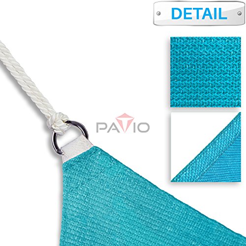 Patio Paradise 8' x 12' Turquoise Sun Shade Sail Rectangle Canopy UV Block Awning Heavy Duty Commercial Grade for Patio Backyard Lawn Garden Outdoor Activities