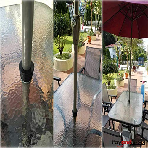 Myard Umbrella Table Tray 15 Inches for Beach, Patio, Garden, Swimming Pool with 4 Drink Holder, 4 Holes Bundle with Umbrella Cone Wedge Spacer fits Patio Table Hole Opening or Base 1.8 to 2.4 Inch