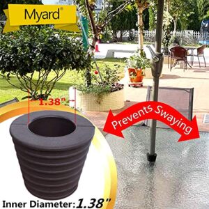 Myard Umbrella Table Tray 15 Inches for Beach, Patio, Garden, Swimming Pool with 4 Drink Holder, 4 Holes Bundle with Umbrella Cone Wedge Spacer fits Patio Table Hole Opening or Base 1.8 to 2.4 Inch