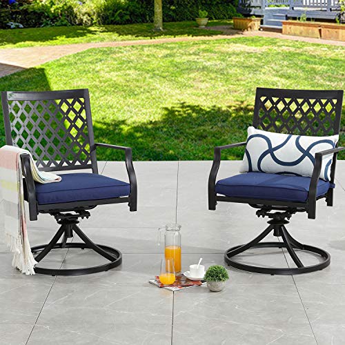 Patio Festival Swivel Patio Chairs Dining Chair Metal Frame Bistro Set Outdoor Furniture for Garden Backyard Club Set of 2