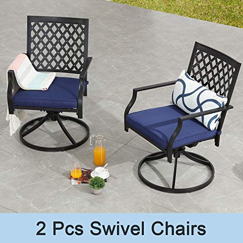 Patio Festival Swivel Patio Chairs Dining Chair Metal Frame Bistro Set Outdoor Furniture for Garden Backyard Club Set of 2