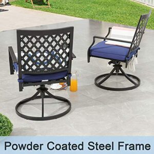 Patio Festival Swivel Patio Chairs Dining Chair Metal Frame Bistro Set Outdoor Furniture for Garden Backyard Club Set of 2