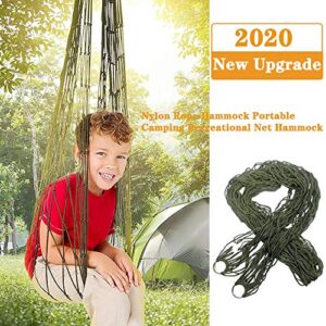 Upgraded Hanging Hammock Mesh Swing Seat, Portable Garden Outdoor Hammock, Fun Rope Pod Chair for Camping, Travel, Hiking and Backyard Relaxation, Easy to Hang and Comfortable, Fit Kids, Teens, Adults