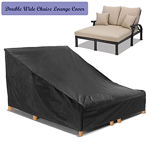 BOSKING Patio Double Wide Chaise Lounge Cover 58" Inch Waterproof Tear and Fade Resistant Garden Outdoor Chaise Lounge Cover - All Weather Protection