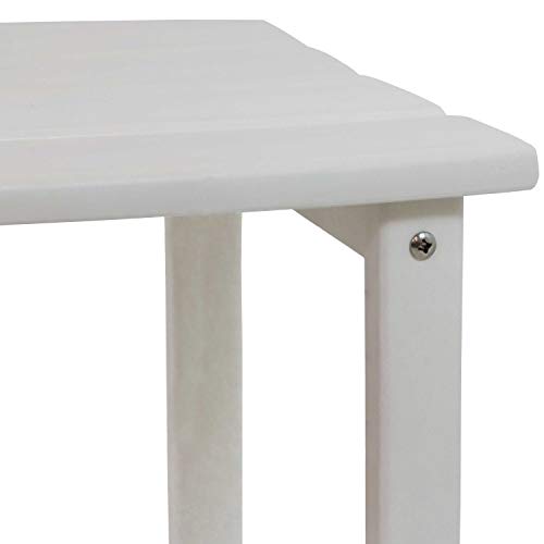 Sunnydaze All-Weather White Outdoor Side Table - Modern Square Adirondack Side Table - Stylish Patio Furniture Accessory - Perfect for Yard, Patio, Garden and Poolside