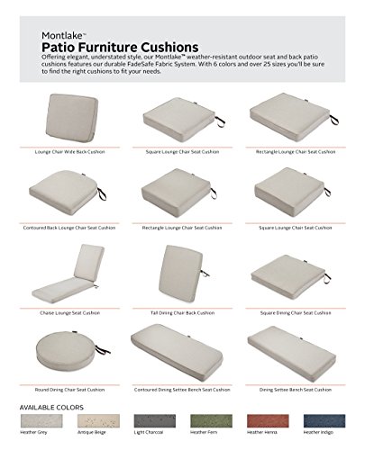 Classic Accessories Montlake FadeSafe Water-Resistant 18 x 2 Inch Round Outdoor Chair Seat Cushion Slip Cover, Patio Furniture Cushion Cover, Heather Grey, Patio Furniture Cushion Covers