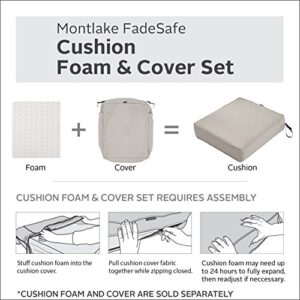 Classic Accessories Montlake FadeSafe Water-Resistant 18 x 2 Inch Round Outdoor Chair Seat Cushion Slip Cover, Patio Furniture Cushion Cover, Heather Grey, Patio Furniture Cushion Covers