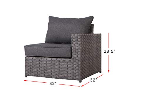 SunHaven Resin Wicker Outdoor Patio Furniture Set - 7 Piece Conversation Sectional Premium All Weather Gray Wicker Rattan, Aluminum Frame with Deluxe Fade Resistant Olefin Cushions (7 Piece Cromwell)